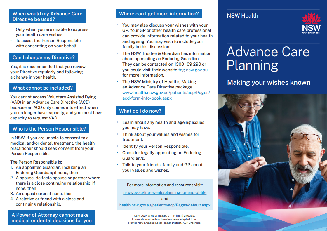 Advance care planning making your wishes known | South Western Sydney PHN