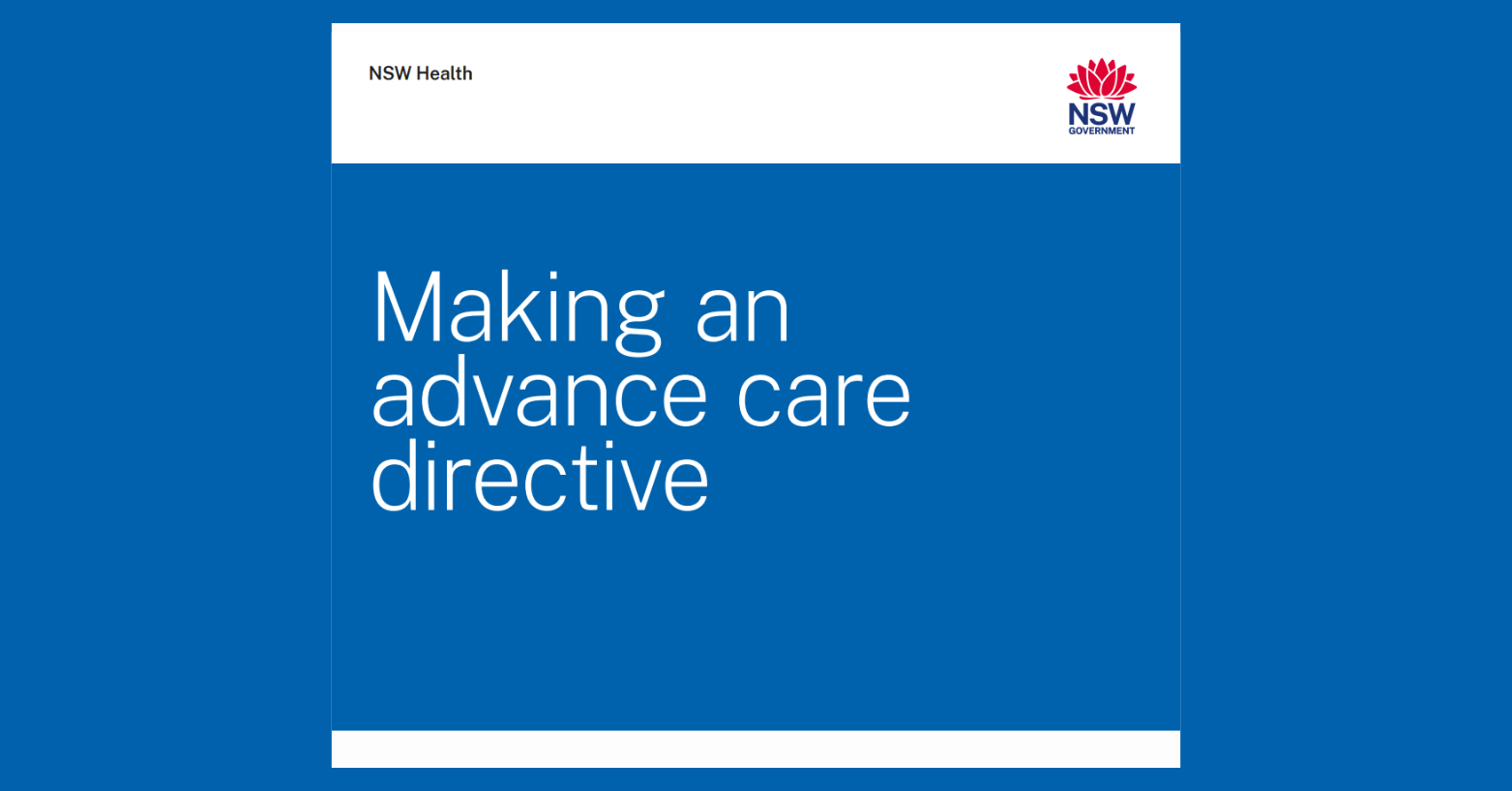 making an advance care directive | South Western Sydney PHN